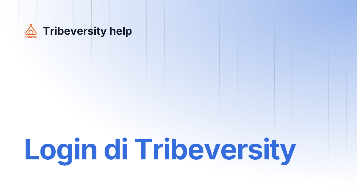 Login di Tribeversity | Tribeversity help